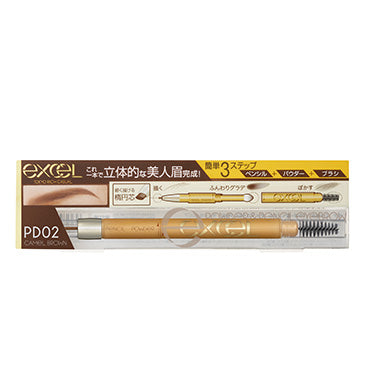 Excel Powder & Pencil Eyebrow EX (PD02: Camel Brown)